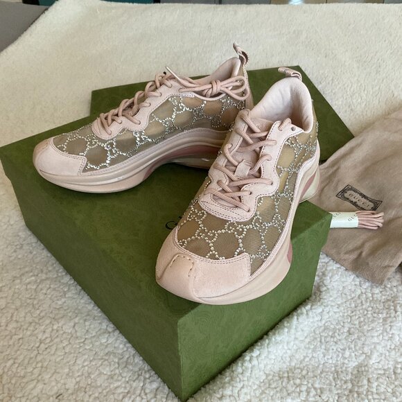Gucci | Shoes | Gucci Gg Crystal Mesh Running Sneakers Gucci | Poshmark